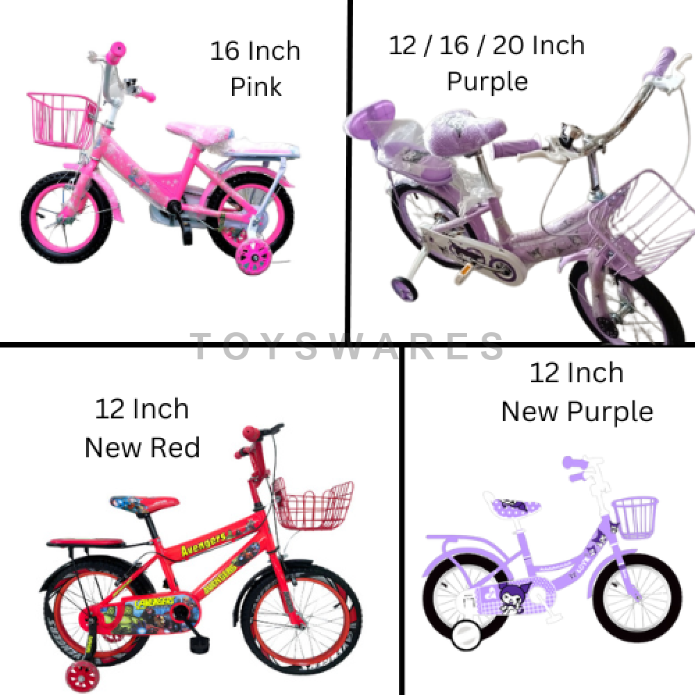 Kids Two-Seater Frozen Kuromi Bicycle With Tumbler 12 16 20 Inch ...