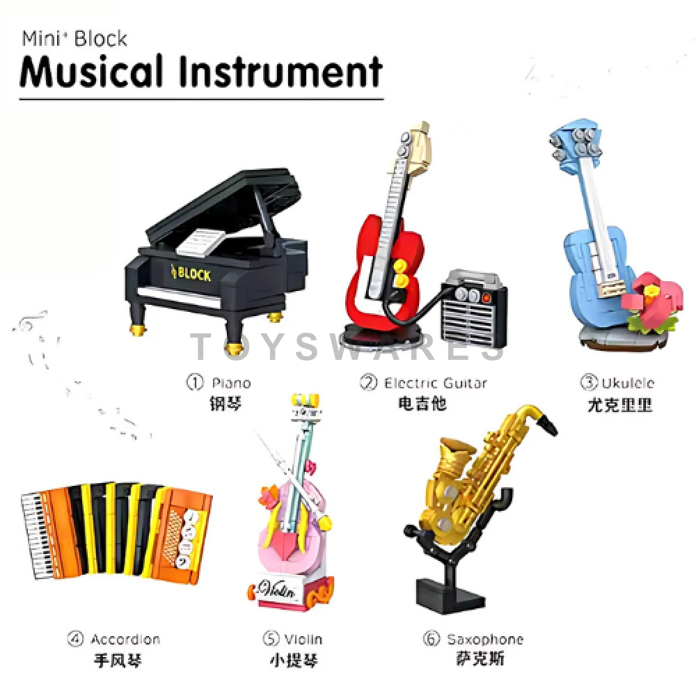 Music Instrument Diy Assemble Building Block Collection Model Musical ...
