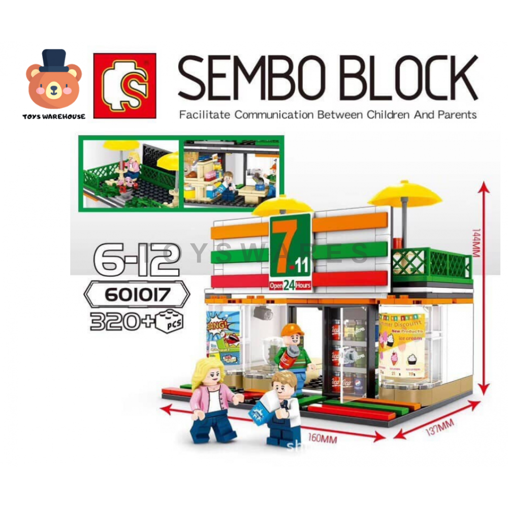 Sembo Block Mini Street (M, 711,KEC, Coffee) Building Blocks WeBuild ...