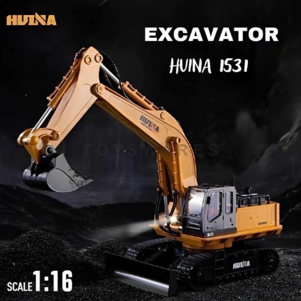 HUINA TOYS 1531 ALLOY EXCAVATOR RC RTR 1:16 2.4G 11CH RC HEAVY INDUSTRY ...
