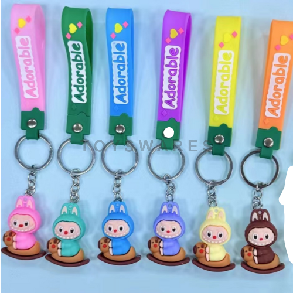 Labubu Keychain Orange Color Hanging Pendant Doll