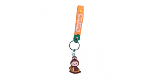 Labubu Keychain Orange Color Hanging Pendant Doll