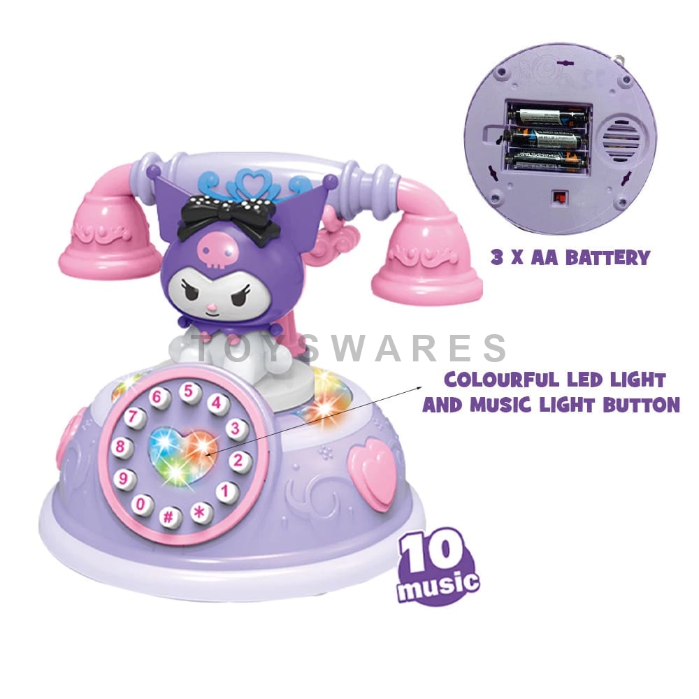 Classic Telephone Toys With Light And Songs Kuromi