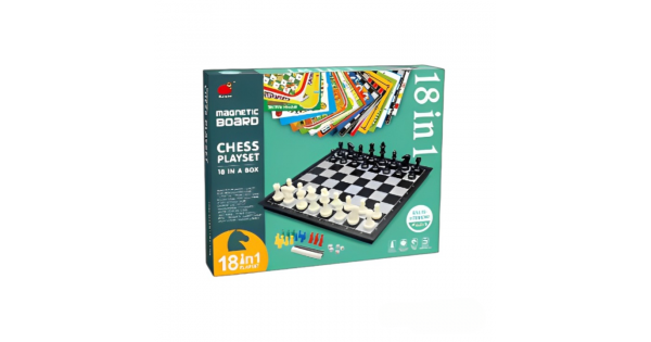 18-in-1 Magnetic Chess Set with 18 Interlocking Game Boards