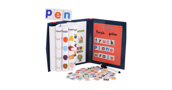 Kids Magnetic Book Clip Early Learning ABC English Book Spelling Wooden ...