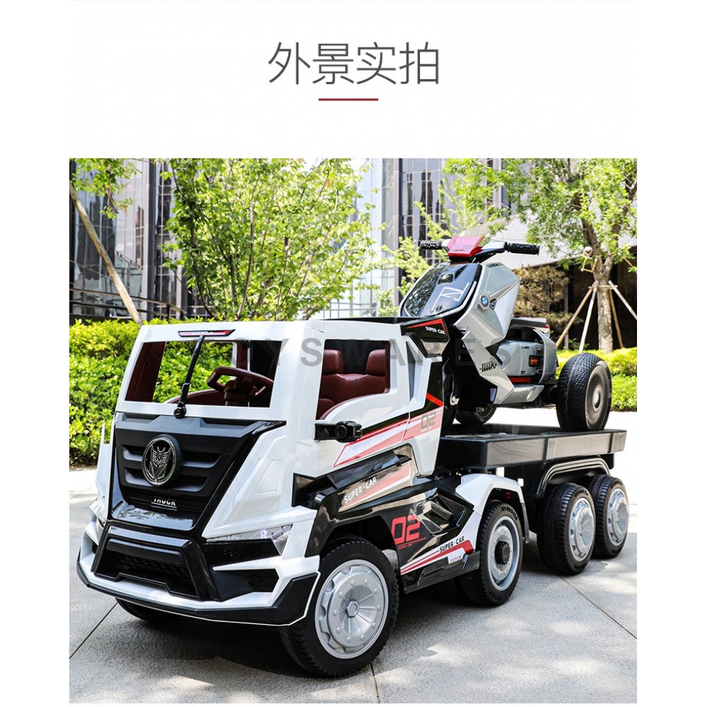 New Kids Ride On Truck 12V Remote Control Leather Seat Electric Lorry ...