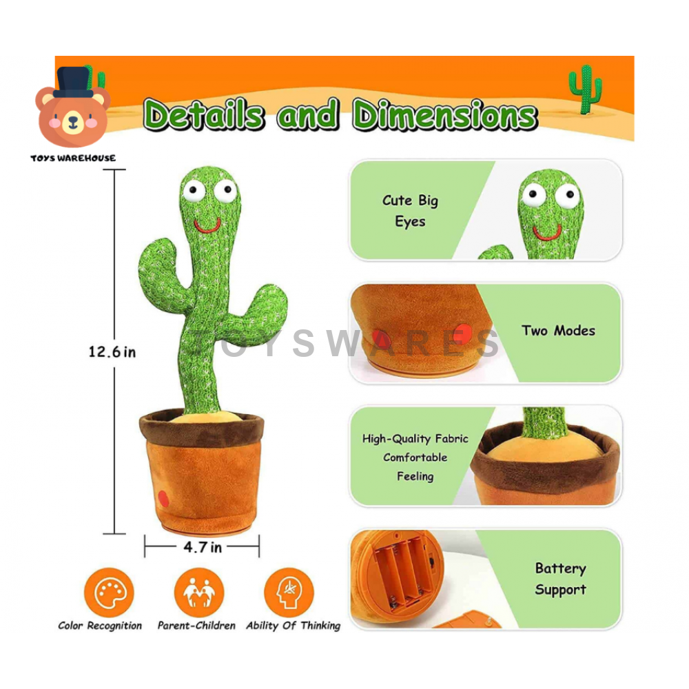 Happy Dancing Cactus Dance Toy 120 Songs Swing Twisted Electric Plush ...