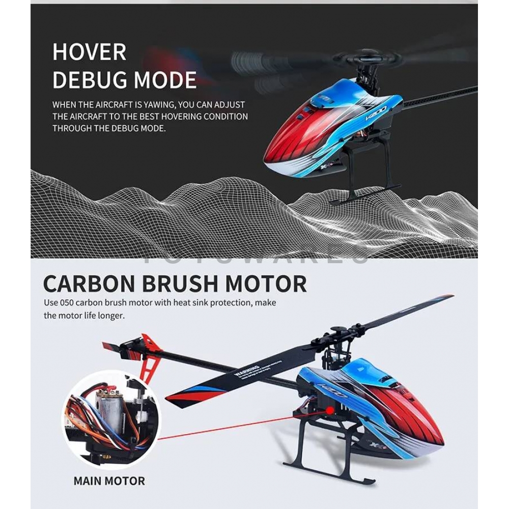 WLToys XK K200 4CH Heli 6 Axis Gyro Altitude Hold Optical Flow ...