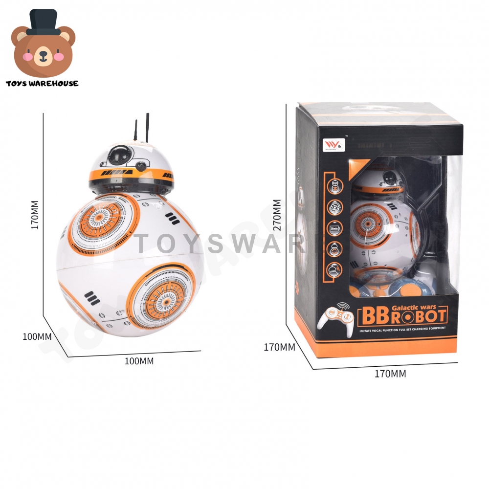Galactic Wars BB8 Robot Ball Intelligent Upgrade RC Ball 2.4G Remote ...