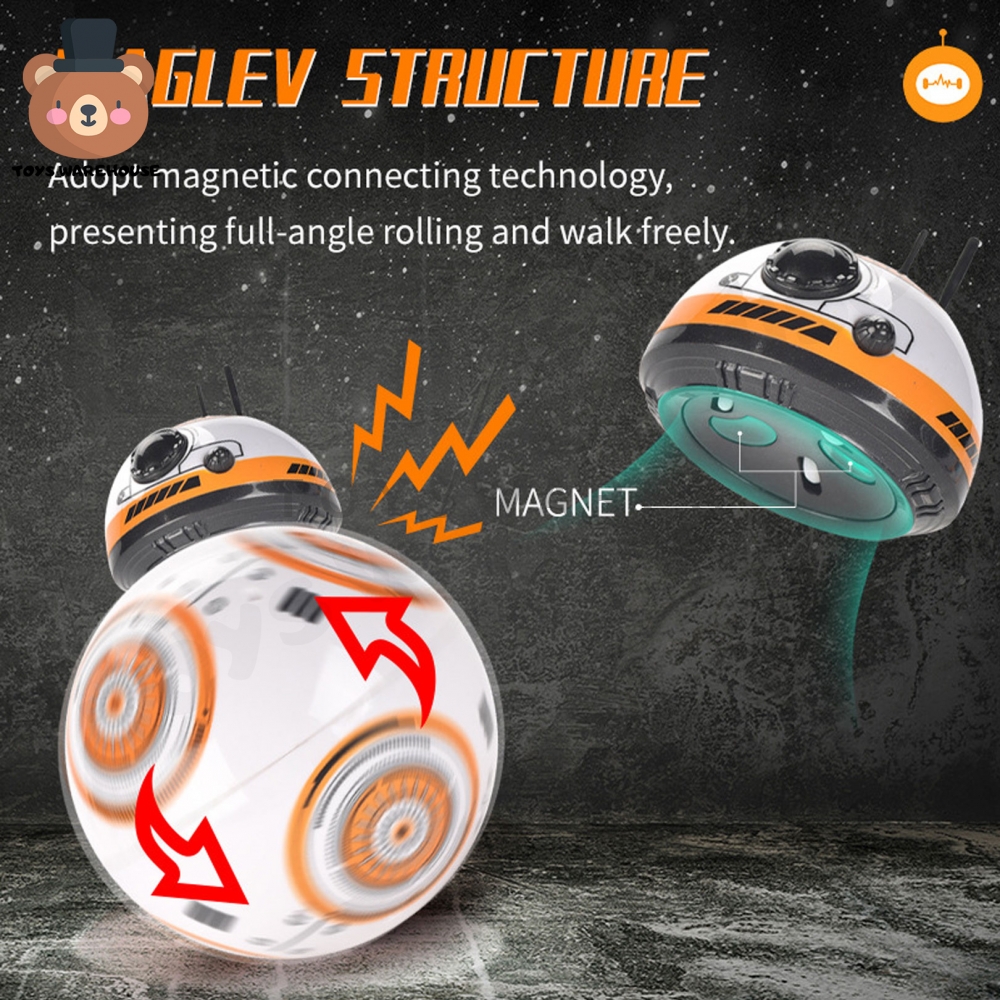 Galactic Wars BB8 Robot Ball Intelligent Upgrade RC Ball 2.4G Remote ...