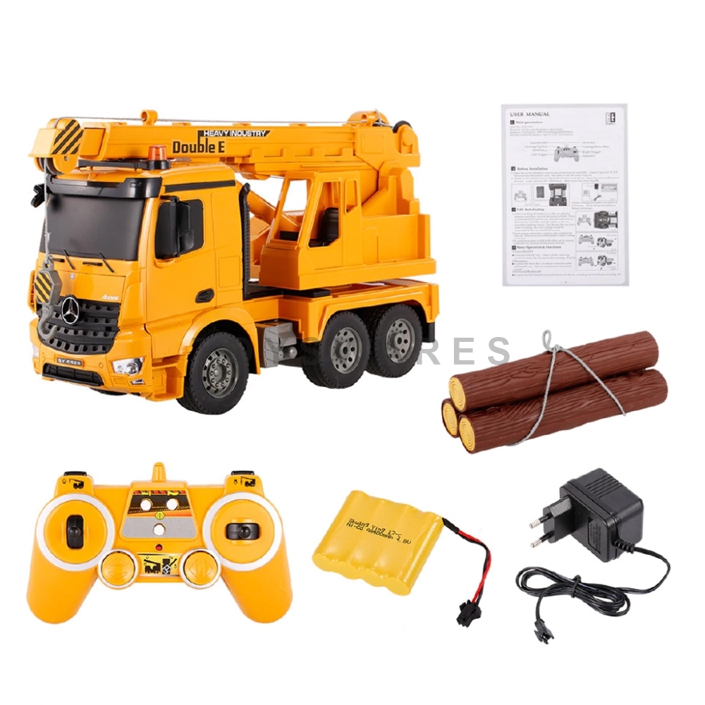 DOUBLE E526-003 MERCEDES BENZ CRANE TRUCK RC, 1/20 2.4GHz CONSTRUCTION VEHICLE WIRELESS REMOTE ...