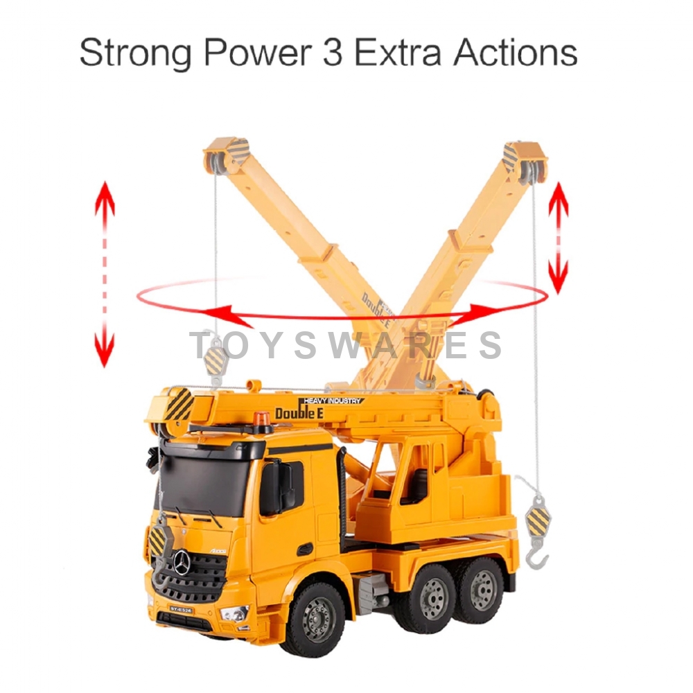 DOUBLE E526-003 MERCEDES BENZ CRANE TRUCK RC, 1/20 2.4GHz CONSTRUCTION VEHICLE WIRELESS REMOTE ...