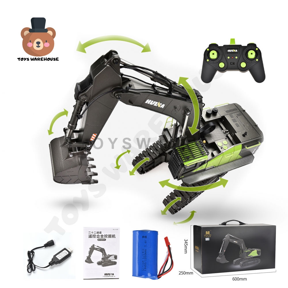New Brand 1/14 Huina1593 RC Excavator Construction Toy 22ch huina593 ...