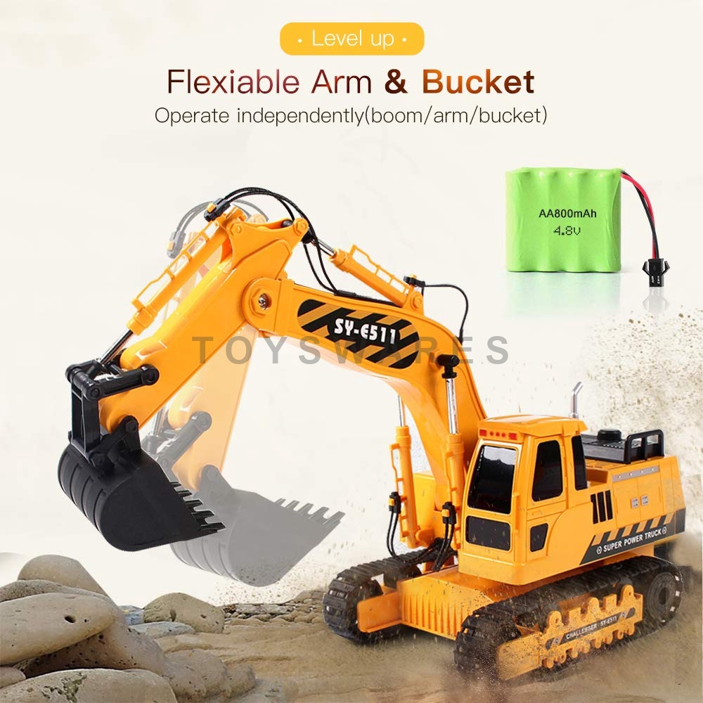 DOUBLE E511-003 SY-E511 EXCAVATOR RC, 1/20 2.4G 8CH RC EXCAVATOR ENGINEERING CONSTRUCTION VEHICLE.