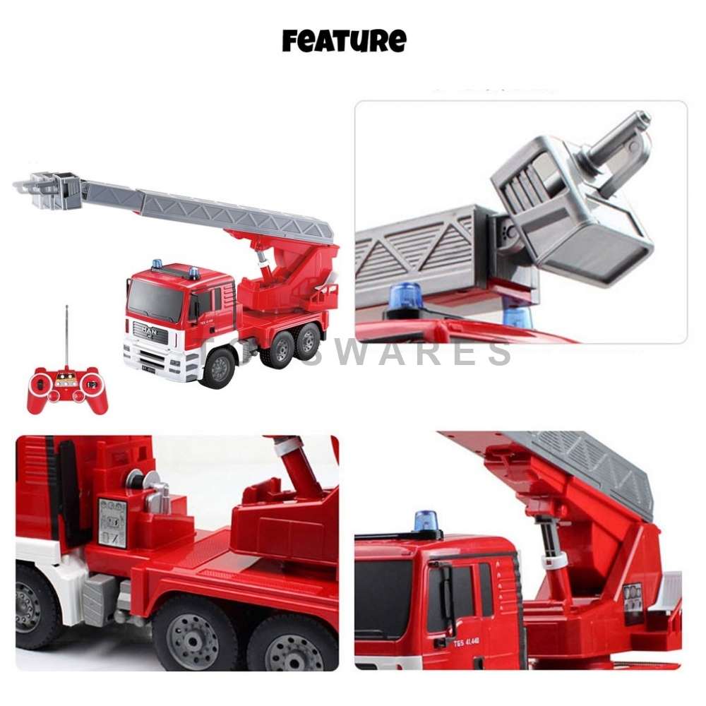 DOUBLE E517 - 003 FIRE TRUCK RC, 1/20 2.4GHZ EMERGENCY VEHICLE REMOTE ...