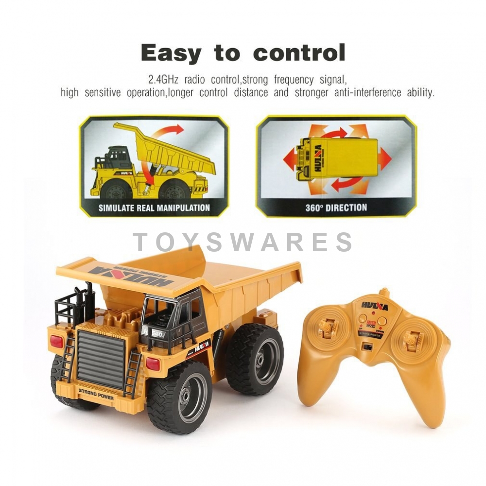 HUINA 1534 1/18 2.4G 9CH METAL DUMP TRUCK WITH DIE-CAST CAB ENGINEERING ...