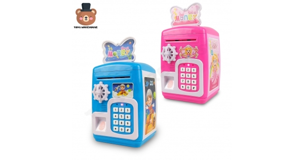 Kids Smart Safe Electronic Mini ATM Machine Password Fingerprint ...