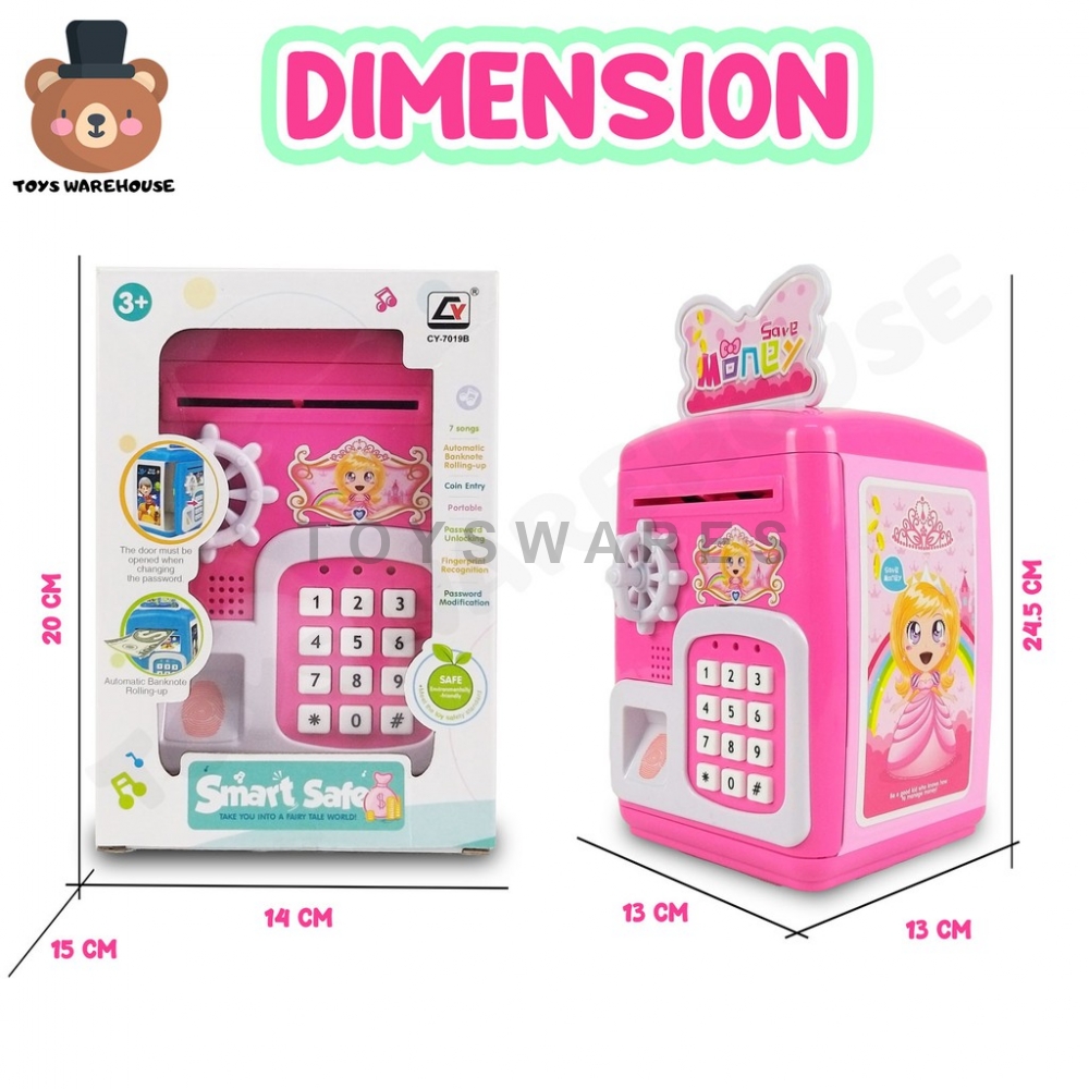 Kids Smart Safe Electronic Mini ATM Machine Password Fingerprint ...