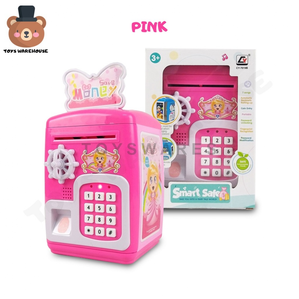 Kids Smart Safe Electronic Mini ATM Machine Password Fingerprint ...