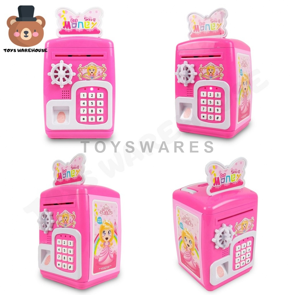 Kids Smart Safe Electronic Mini ATM Machine Password Fingerprint ...