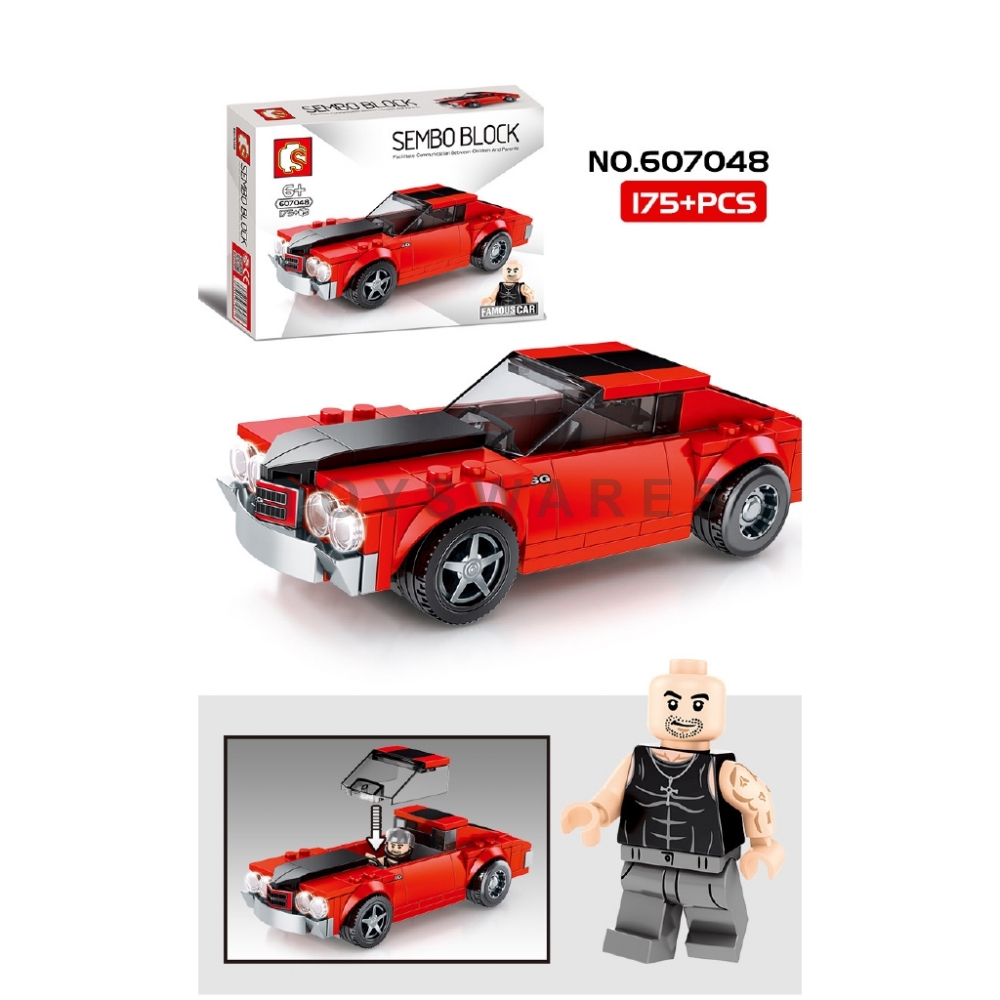 SEMBO FAMOUS CAR FIGURE SET MODEL NO. 607045-607048 (4 IN 1), BUILDING ...