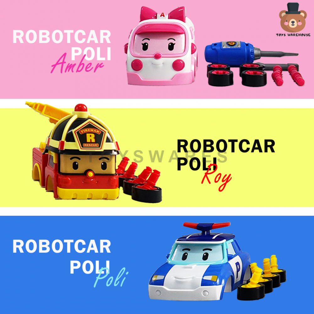 Robot Poli Die Cast Vehicles Set Toys For Kids