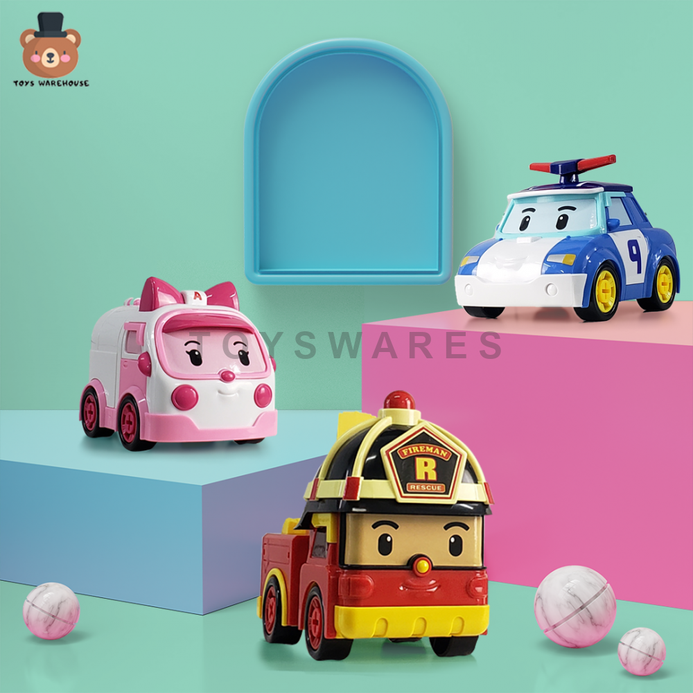 Robot Poli Die Cast Vehicles Set Toys For Kids